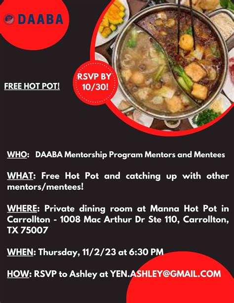 Daaba Mentorship Program Hot Pot — Dallas Asian American Bar Association