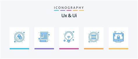 Ux And Ui Blue 5 Icon Pack Including Portrait Options Bulb Menu