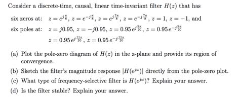 solved a 7п z consider a discrete time causal linear