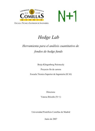 Tablas De Estadísticos Hedge Lab Borja Klingenberg Peironcely