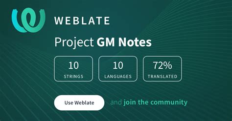GM Notes Foundry Hub Weblate