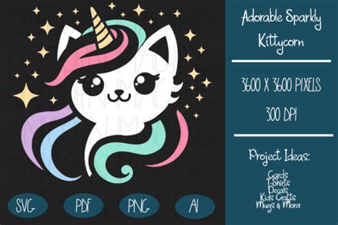 Adorable Kittycorn Svg Cut Graphic By Unicorn Imaging · Creative Fabrica