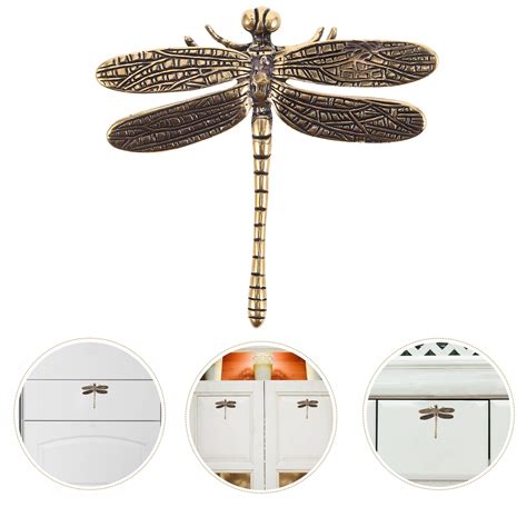 Ounona Dragonfly Shape Brass Cabinet Knobs Vintage Drawer Pull Handle