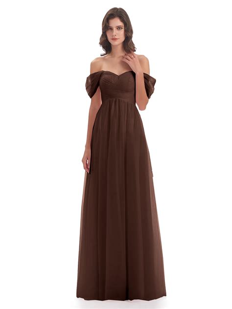 Chocolate Brown Long Bridesmaid Dresses Long Bridesmaid Dresses With T