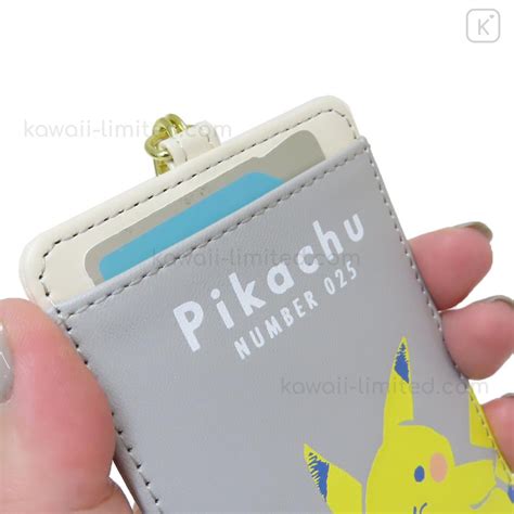Japan Pokemon Pass Case Card Holder Pikachu Grey Kawaii Limited