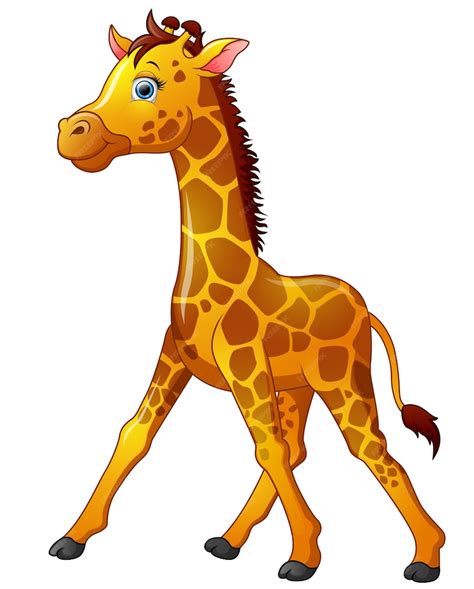 Premium Vector Happy Giraffe Cartoon Isolated On White Background