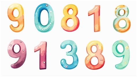Brushed Numbers 09 On White Background Premium Ai Generated Vector