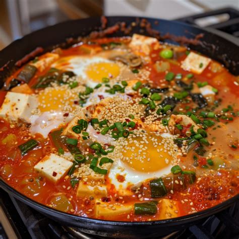 Korean Soft Tofu Stew With Egg Sundubu Jjigae
