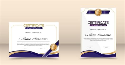 Premium Vector Certificate The Template Of The Form With The Award