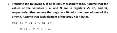 Solved Translate The Following C ﻿code To ﻿risc V ﻿assembly