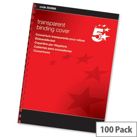 Comb Binding Covers Pvc 250 Micron A4 Clear Pack 100 5 Star Hunt