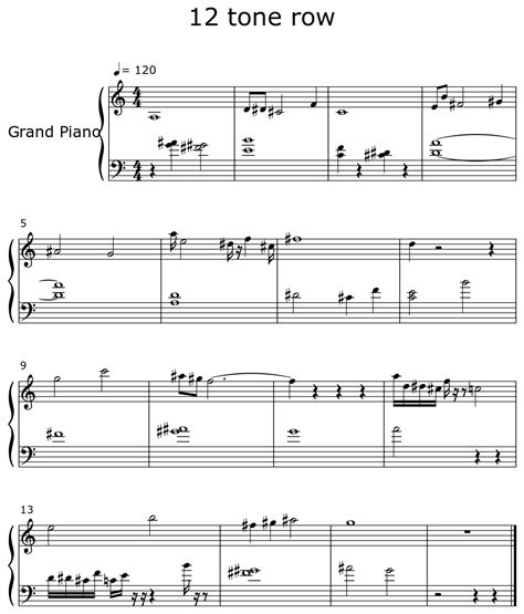 12 Tone Row Sheet Music For Piano