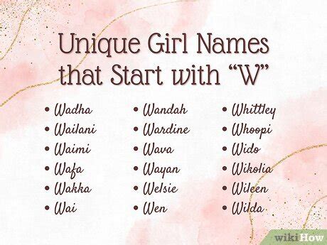 150 Girl Names That Start With W Pretty Unique And More