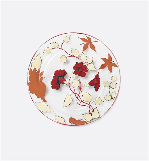 Plato Para Postre Vidrio Con Motivo Floral Multicolor Dior