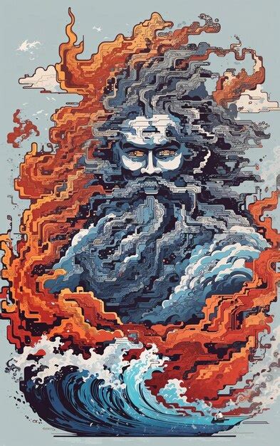 Premium Ai Image Colorful Sea Ghost Vector Illustration For Tshirt Design