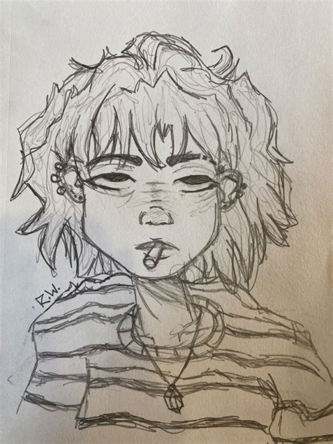 Grunge Girl Sketch Indie Drawings Sketches Graffiti Style Art