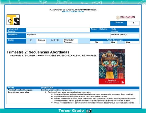 Planeaciones Telesecundaria 3° Grado 3er Trimestre Nuevo Modelo