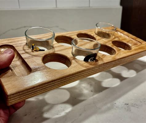 Bespoke Shot Glass Serving Board Shot Glass Flight Tray Shot Glass
