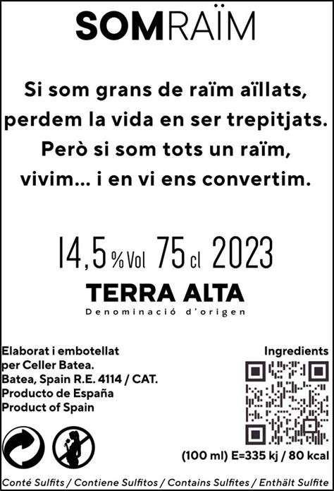 Comprar Vino Tinto Som Raïm Do Terra Alta 100 Garnacha Negra Víniqus