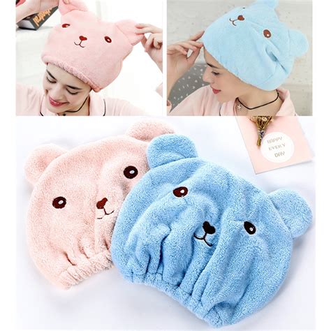 Hair Drying Cap Absorbent Quick Drying Shower Cap Cartoon Shampoo Pack Turban Shopee Philippines