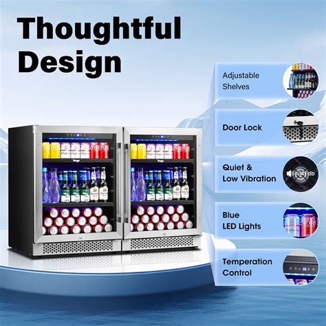 48 Inch Wide Dual Zone Beverage Center Large Capacity Drink Fridge Co