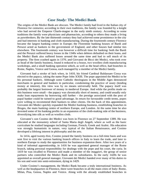 The Rise And Fall Of The Medici Bank Pdf