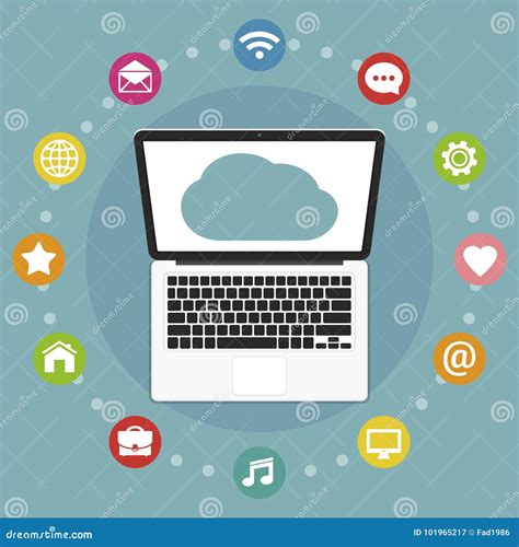 Cloud Computing Flat Design Concept Stock Vector Illustration Of