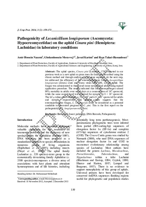 Pdf Pathogenicity Of Lecanicillium Longisporum Ascomycota Hypocreomycetidae On The Aphid