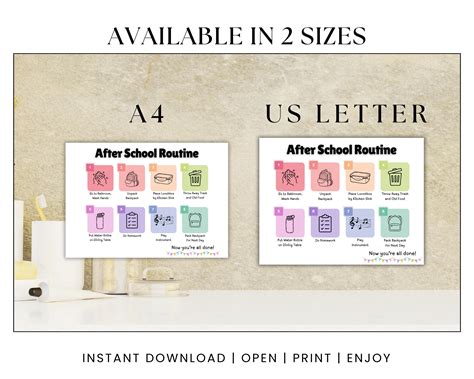 After School Chart Printable After School Checklist Visual Guide