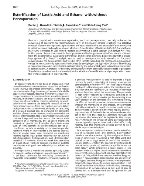 Esterification Lab Report Example
