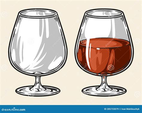 Two Snifters Colorful Vintage Sticker Stock Vector Illustration Of Taste Cognac 285733079