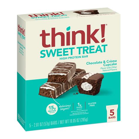 Think 15g Protein Sweet Treat Bars Chocolate Creme Cupcake Shop