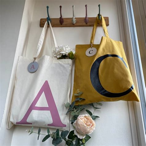 Initial Tote Bag Etsy