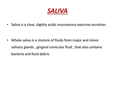 Saliva In Periodontal Diseases Dr Harshavardhan Patwal Pptx
