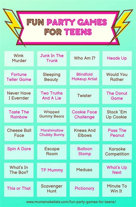 32 Fun Indoor Teenage Party Game Ideas