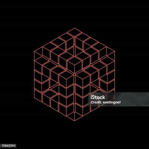 큐브의 추상 3d 큐브 등각 투영 벡터 개요 그림입니다 0명에 대한 스톡 벡터 아트 및 기타 이미지 0명 3차원 형태 개념 Istock