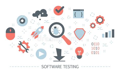 Testing Software Concept Application Code Test Process Stock Vector