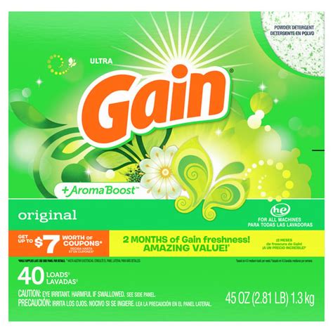 Gain Powder Laundry Detergent For Regular And He Washers Original