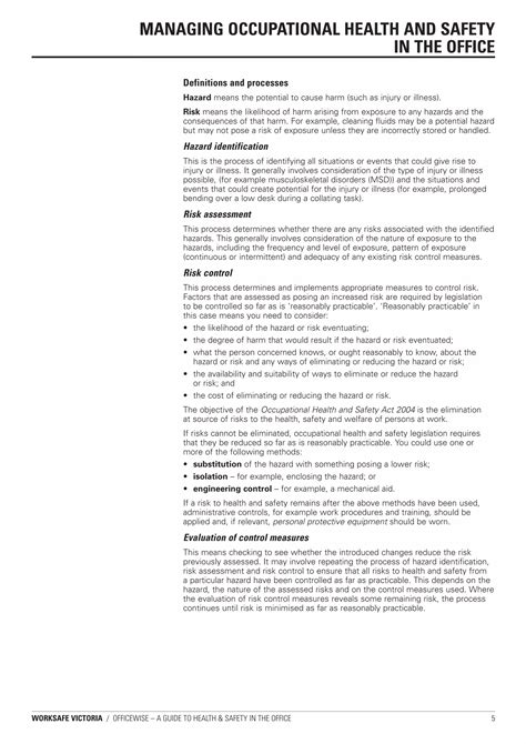 Officewise A Guide To Health And Safety In The Office Worksafe