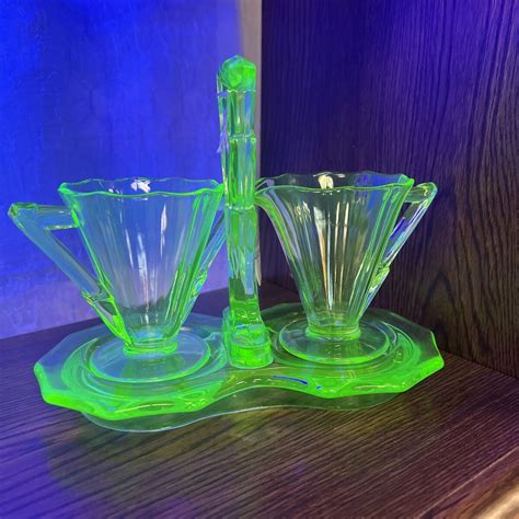 Vaseline Glass Cream And Sugar Set Recent Trash And Thrift Vintage Finds
