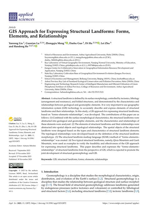 Pdf Gis Approach For Expressing Structural Landforms Forms Elements And Relationships