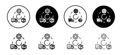 Supply Chain Icon Set Collection Supply Chain Outline Flat Icon