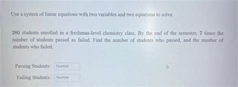 Solved Use A System Of Linear Equations With Two Variables Chegg