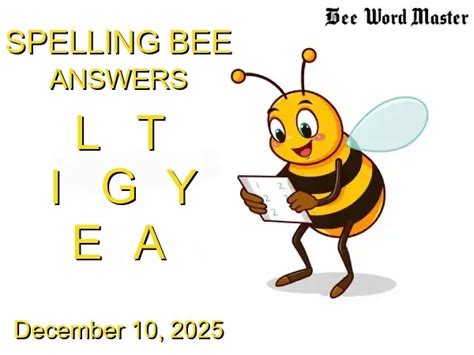 Spelling Bee Answers For December 10 2025 Complete Word List
