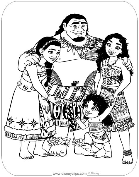 Moana And Sister Coloring Pages