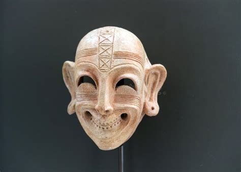 Ancient Sardonic Mask On Display At The Bardo Museum Stock Image