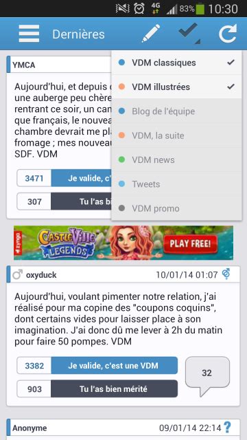 Listview Android Actionbaractionbarsherlock Multiple Choices Spinner