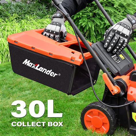 Maxlander Lawn Mowers 13 Inch Electric Lawn Mower Cordless 20v 2 In 1 Battery