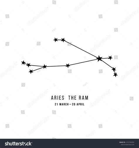 Zodiac Constellation Aries Ram Vector Illustration Stock Vector