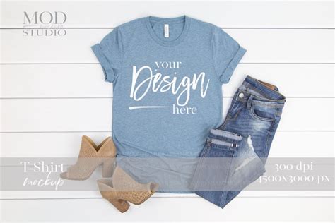 Denim Triblend T Shirt Mockup 3413 Bella And 256333